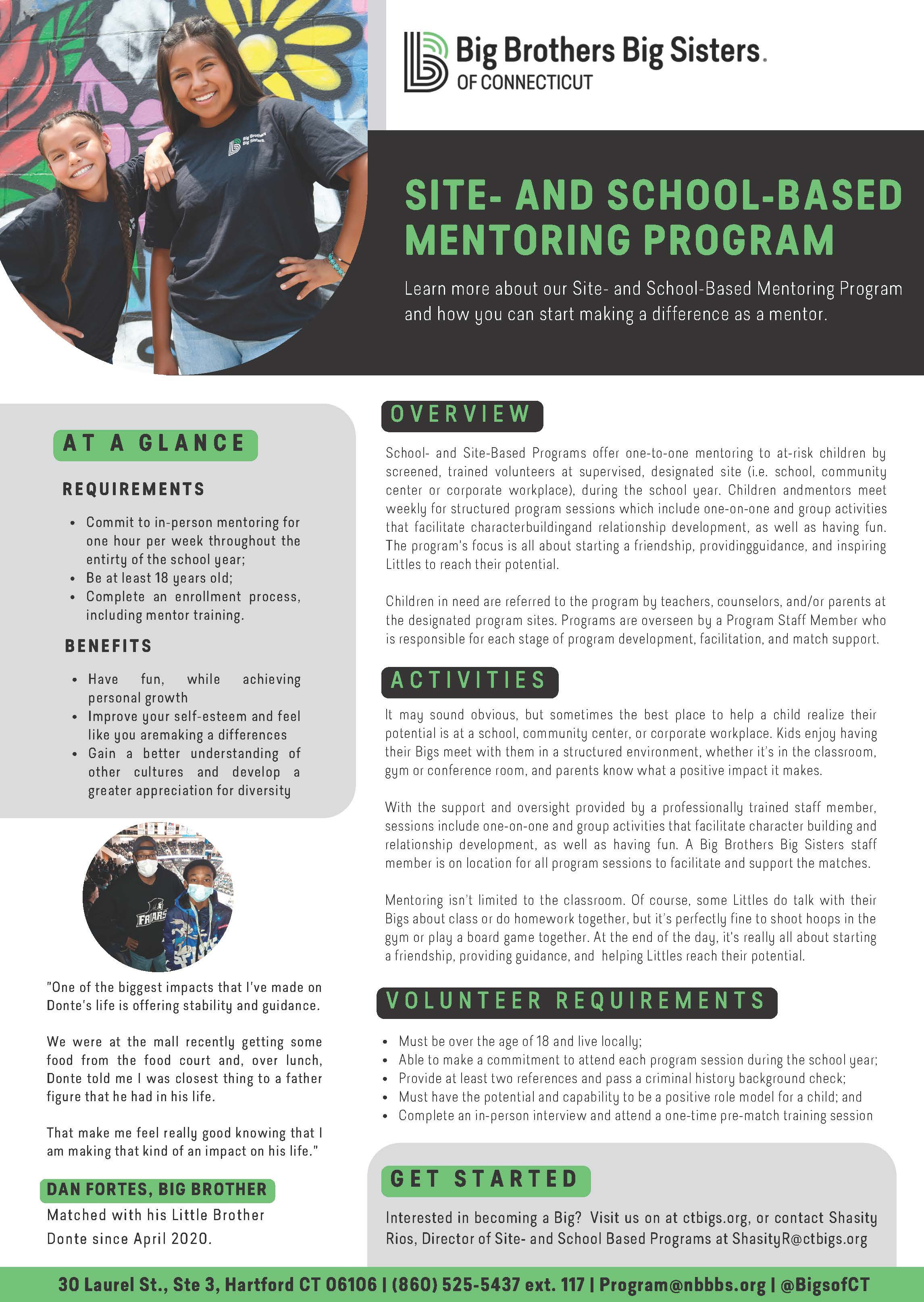 Student Volunteer Opportunity: Big Brothers Big Sisters of Connecticut ...