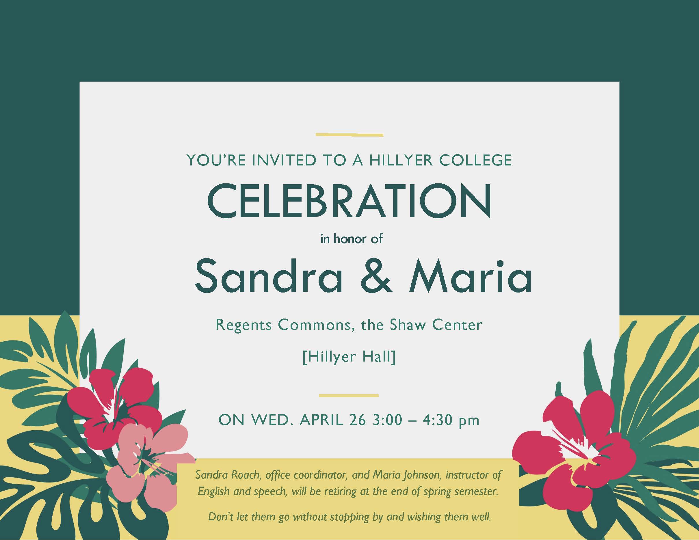 Celebrate Two of Hillyer's Best: Sandra Roach and Maria Johnson ...