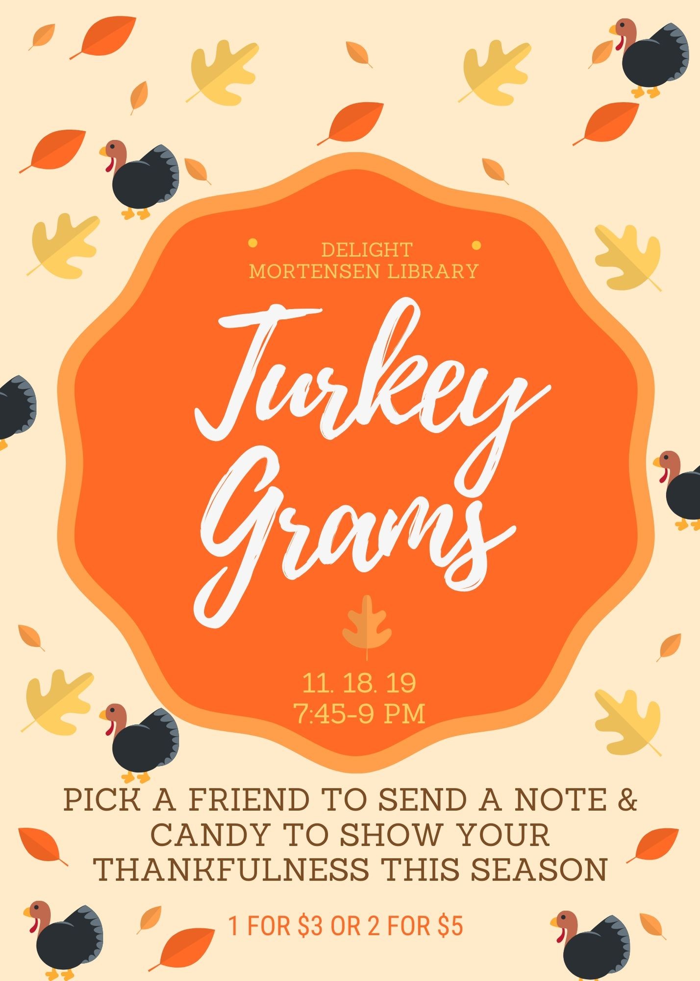 Turkey Grams on Sale Today | University of Hartford